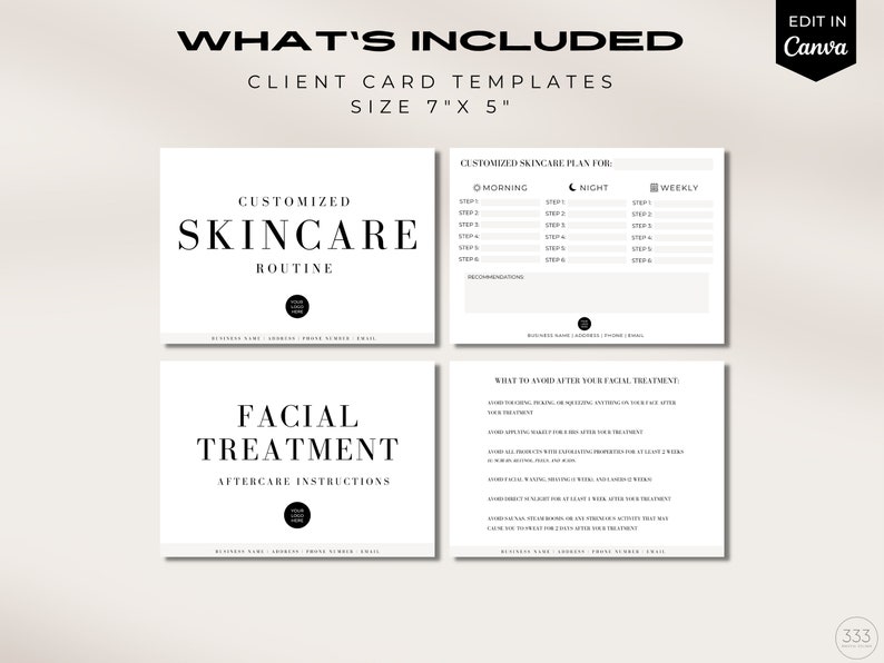 Facial Treatment Forms, Editable Esthetician Templates, Skincare ...