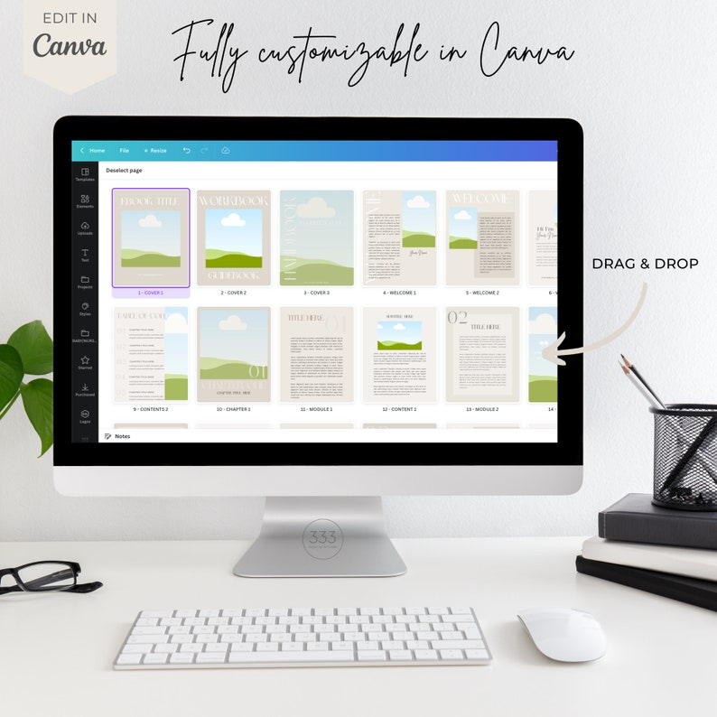 Editable Workbook Template Canva 40 Page Ebook Small - Etsy