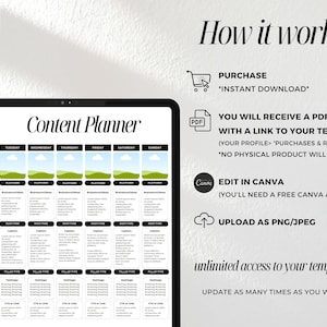 Content Planner Template, Social Media Planner, Social Media Content ...