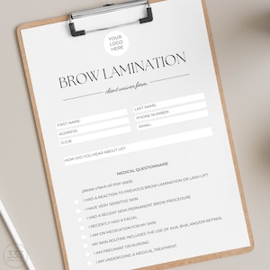 Brow Lamination Consent Form, Esthetician Template, Waxing Consent Form ...