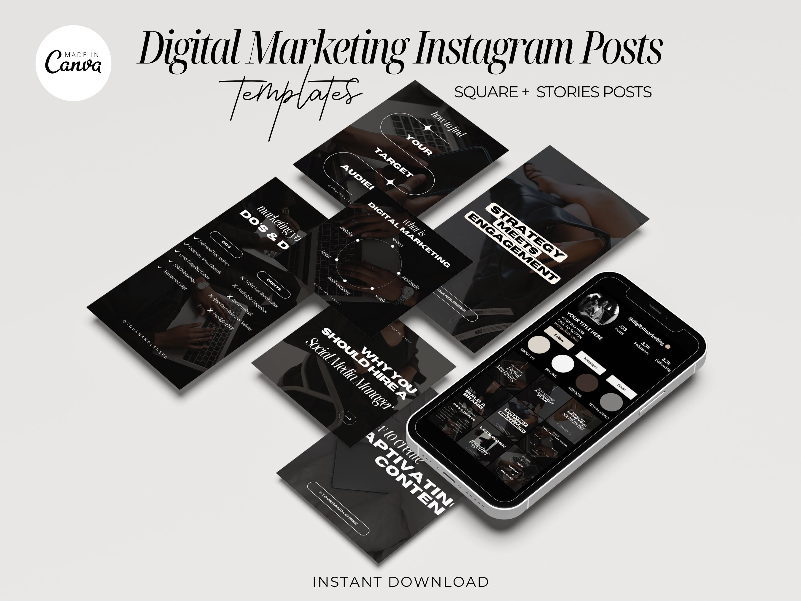 Faceless Marketing Templates, Digital Marketing Templates, Social Media ...