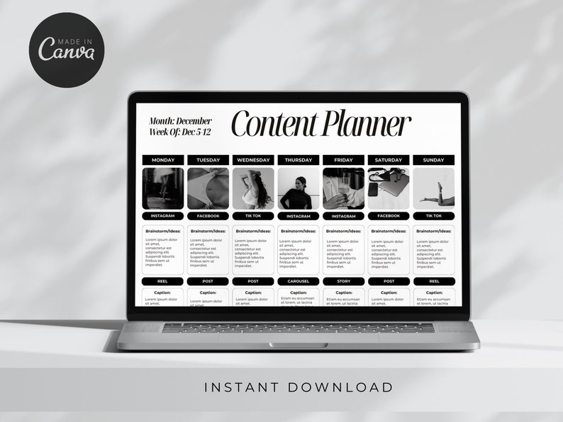 Content Planner Template, Social Media Planner, Social Media Content ...