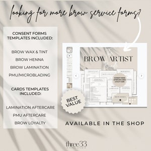 Brow Henna Consent Form, Eyebrow Tinting, Editable in Canva, Custom ...