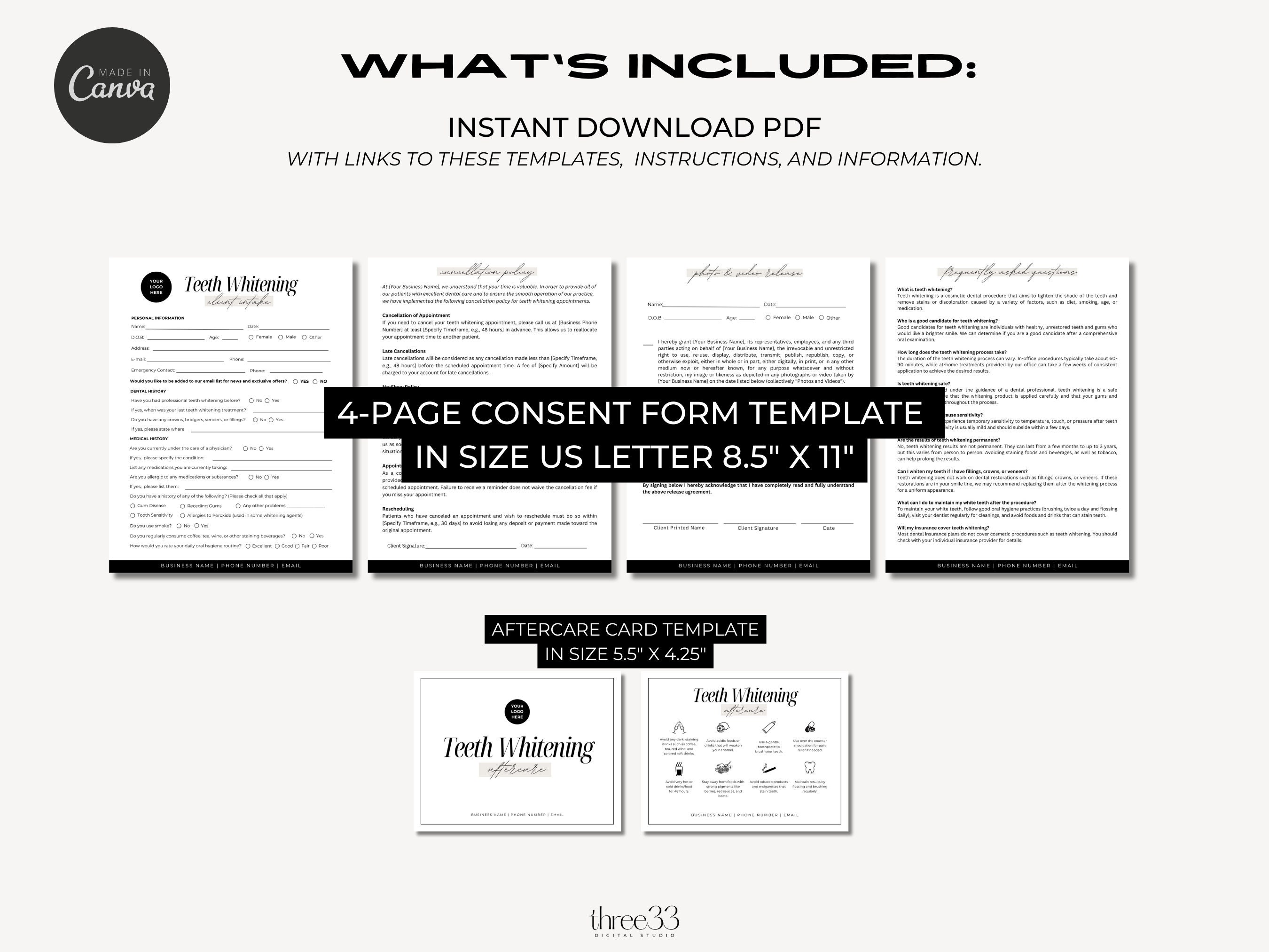 Teeth Whitening Consent Form, Teeth Whitening Client Intake Forms ...