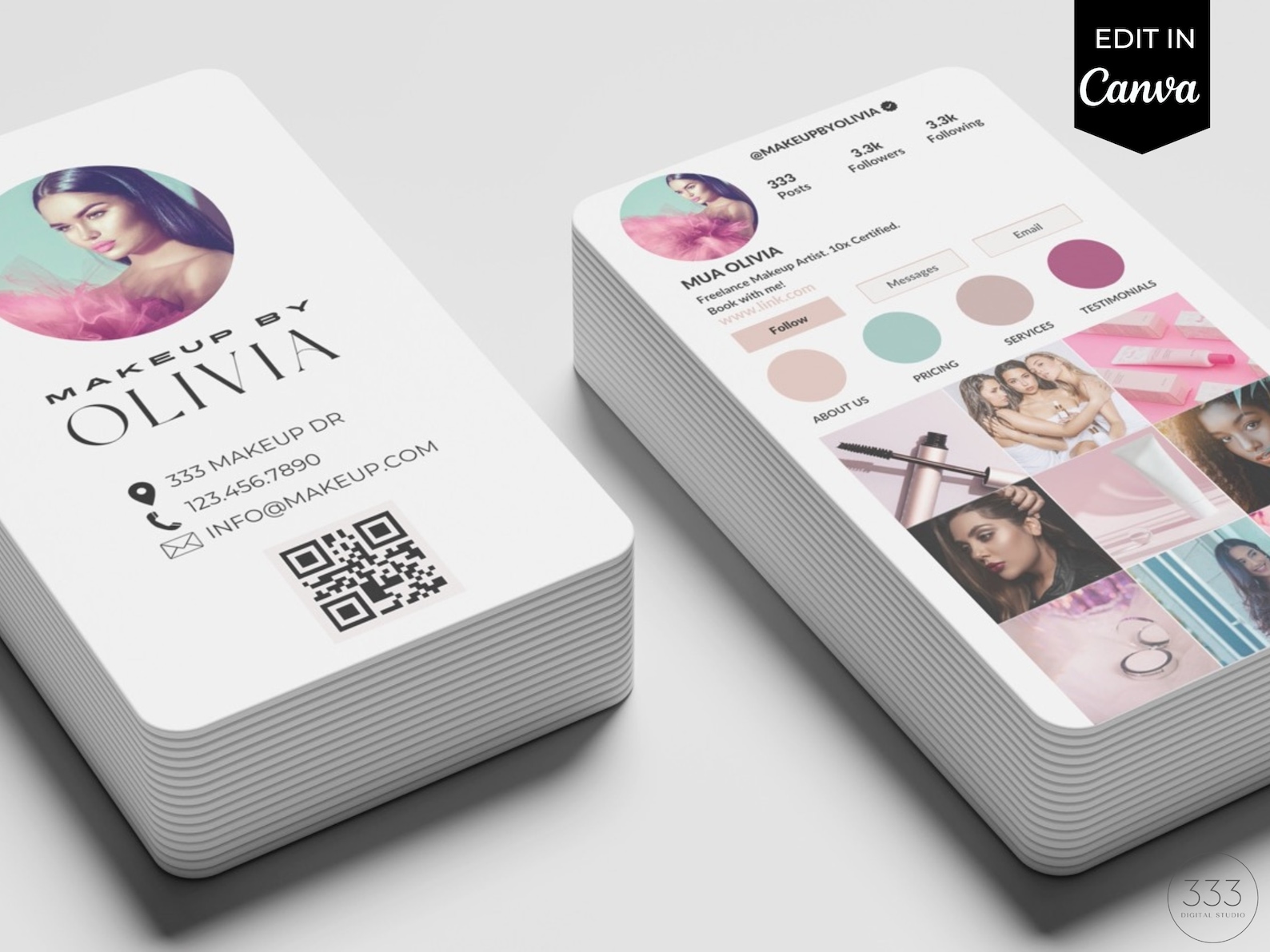 Instagram Business Card, IG Business Card, Esthetician Templates ...