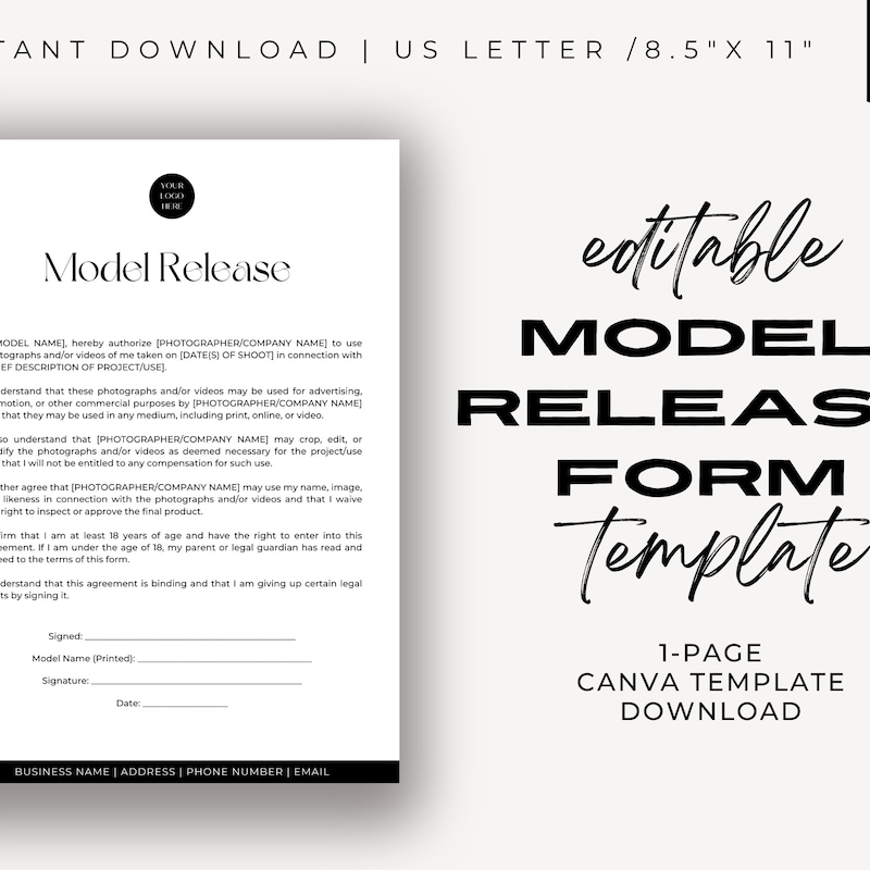 Photo Model Release - Etsy