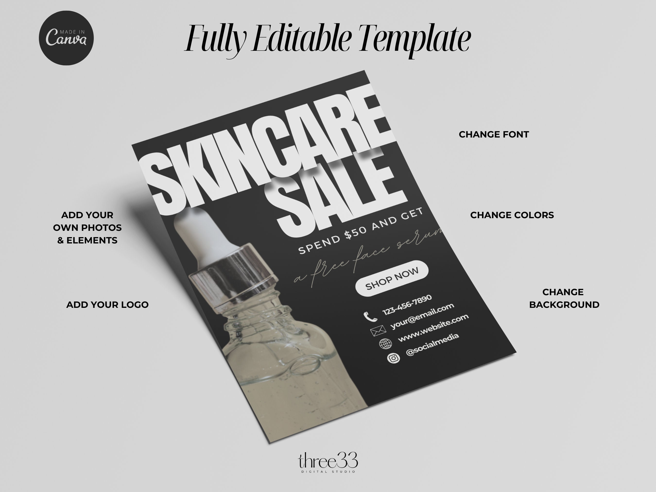 Facial Specials Flyer, Esthetician Flyer Template, Book Now Flyer ...