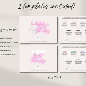 Editable LED Light Therapy Template, Esthetician Client Forms (canva ...