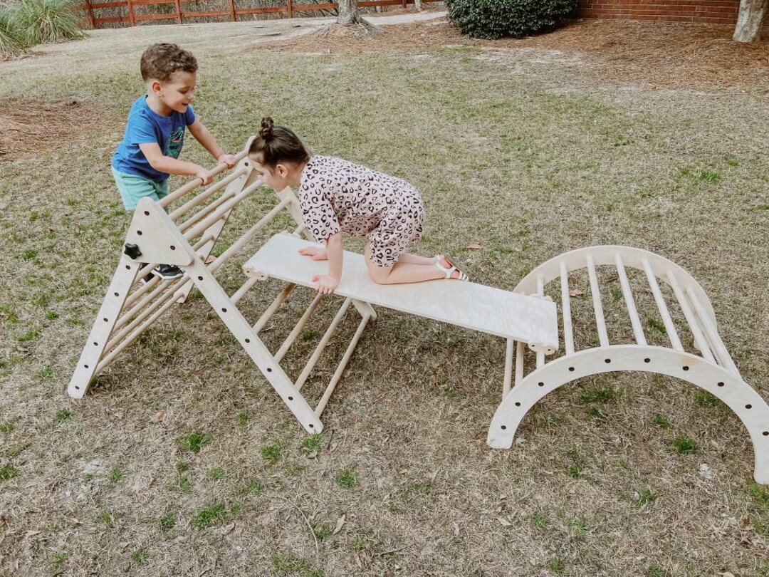 Montessori Pikler Triangle Set of 3 With Triangle, Arch, and Ramp ...