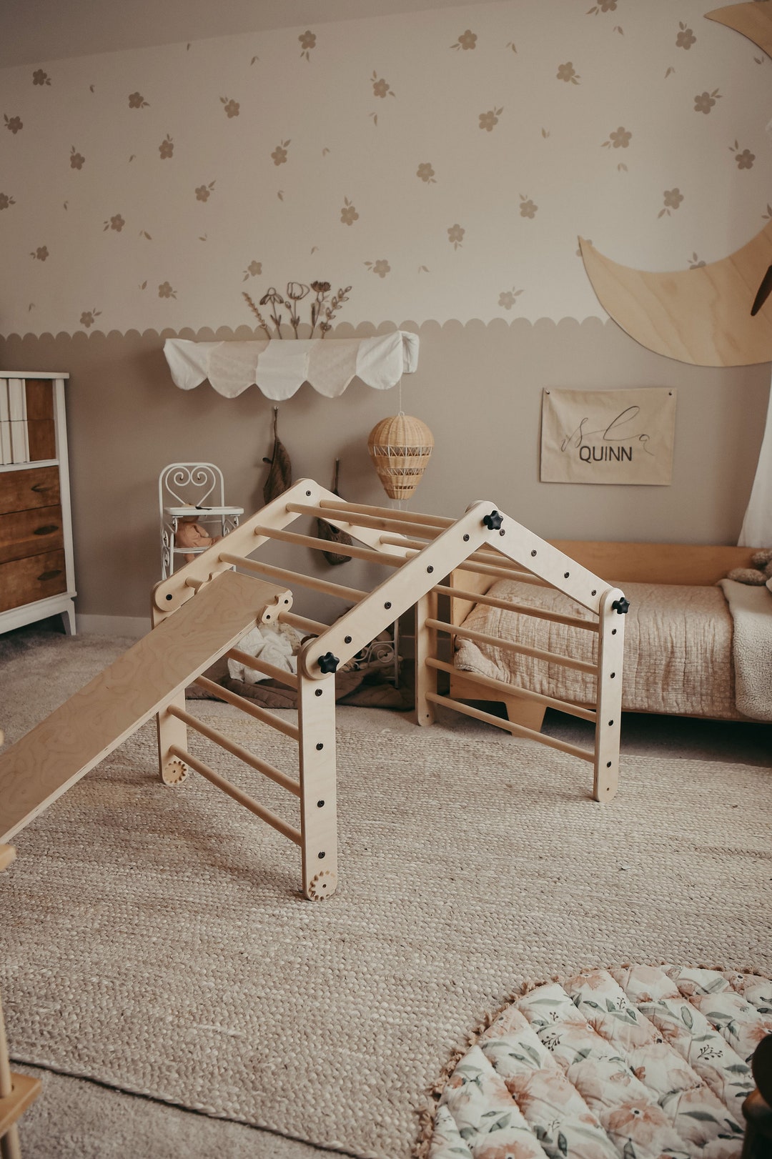 Made in USA Transformable Pikler Triangle, Toddler Climbing Gym ...