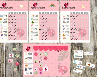 Kids Visual Schedule Daily Routine Activity Cards and Chore Chart for ...