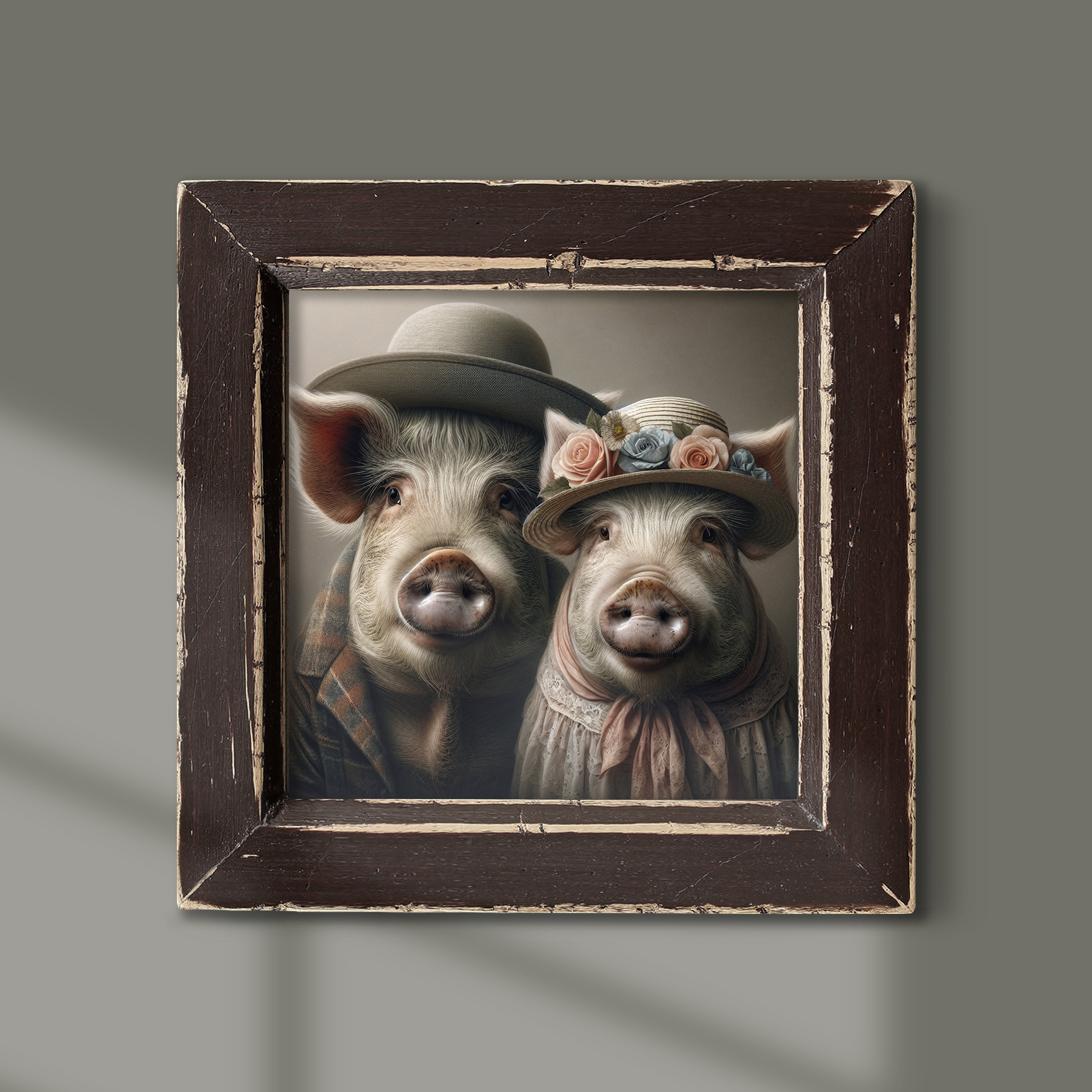Vintage Pig Portrait, Pig Vintage Portrait, Funny Pig Picture, Funny ...
