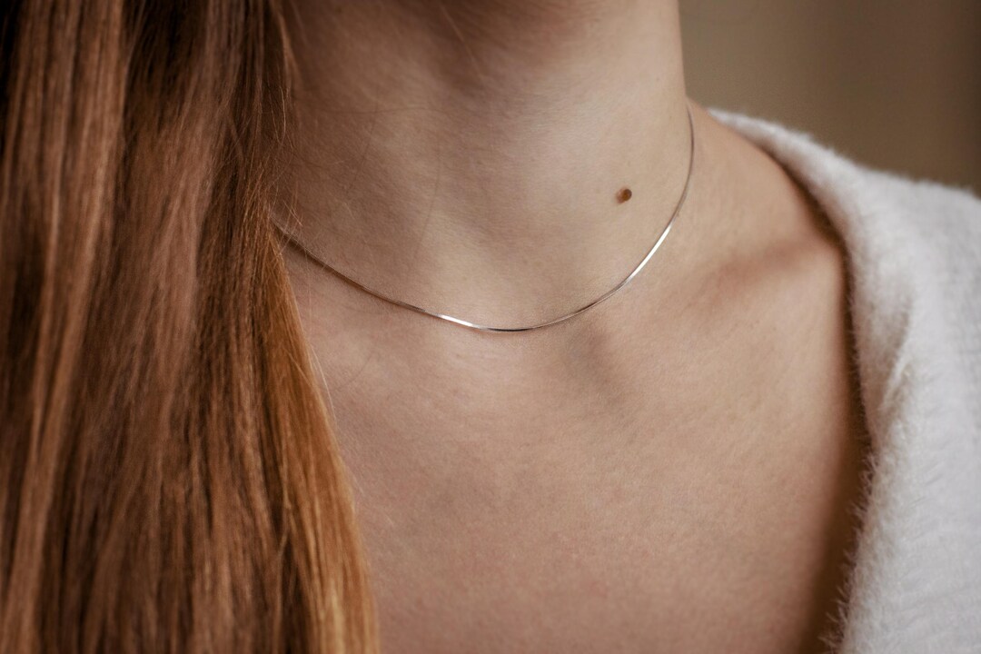 Silver Snake Chain | Simple Snake Chain | Dainty 17.5 Inch Snake Chain ...