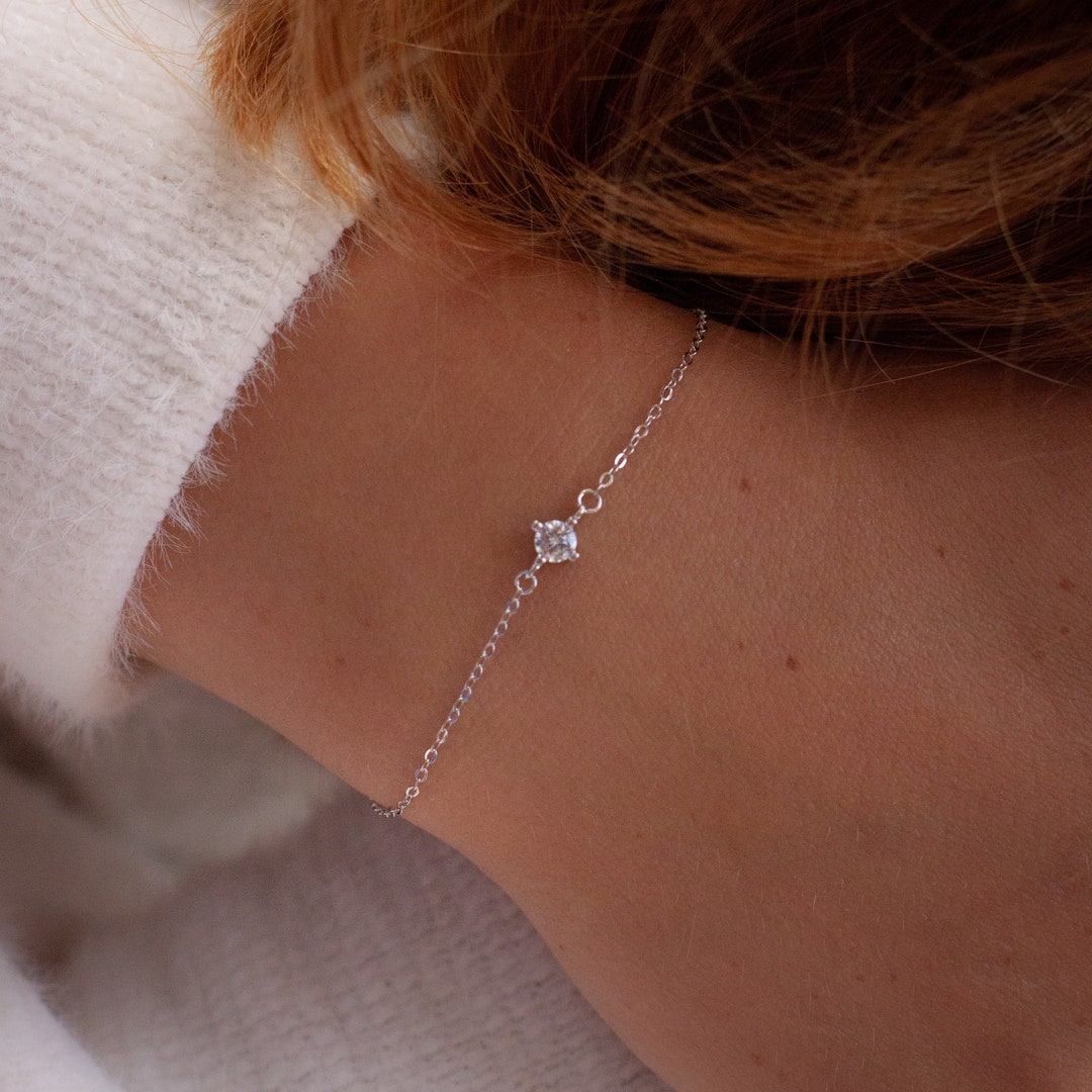 Dainty Sparkling CZ Bracelet | Dainty Silver Bracelet | Silver ...