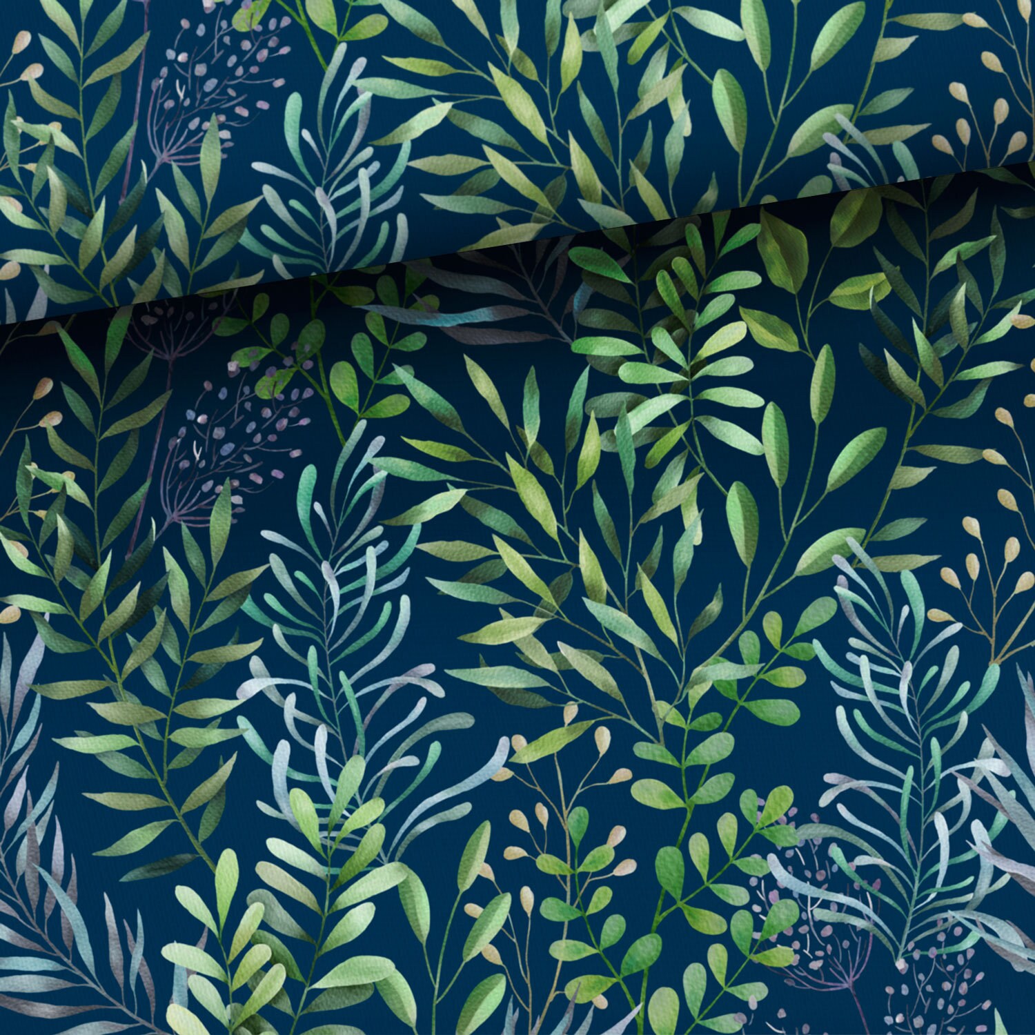 Botanical Cotton Fabric Green Garden Premium Cotton Herbs - Etsy