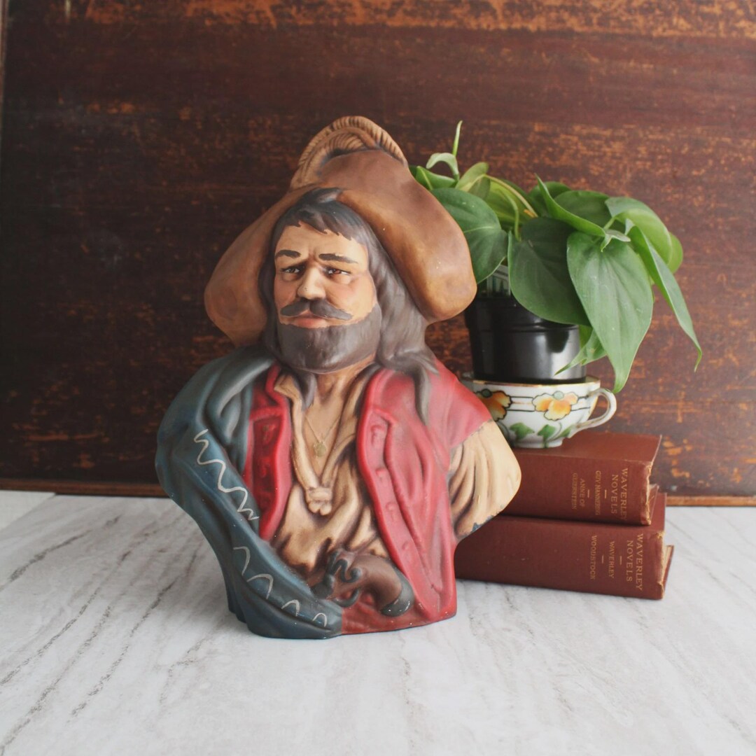 SALE-- Vintage Ceramic Pirate Statue, Large Male Figure, Nautical Decor ...