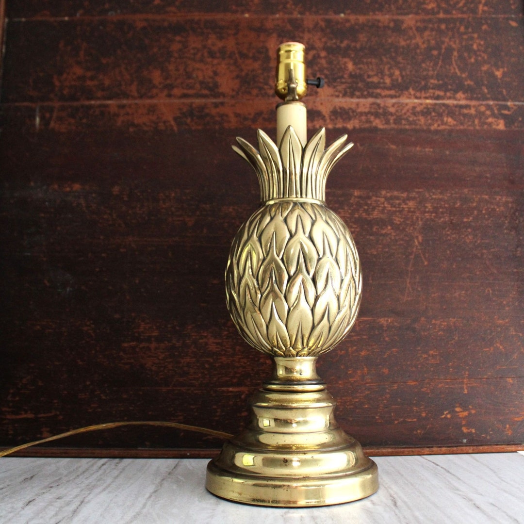 Large Vintage Pineapple Lamp, Table Top Light. - Etsy