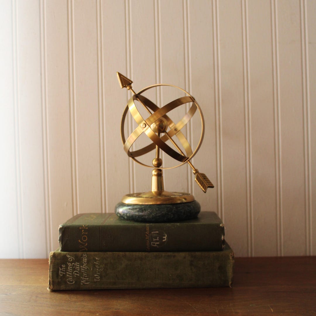 Vintage Brass Armillary Sphere on Marble Base. - Etsy
