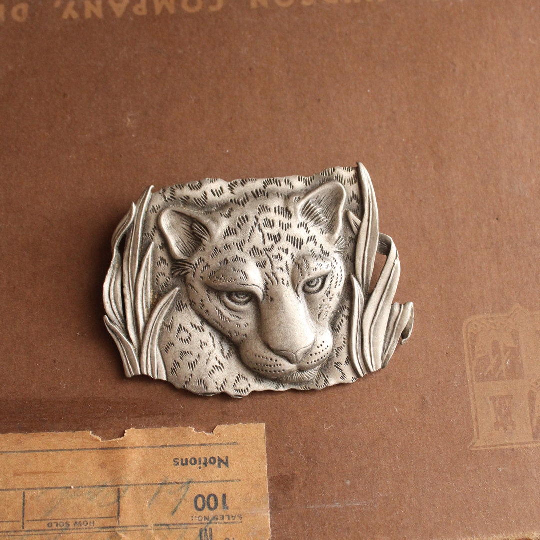 Vintage Leopard Brooch, Pewter, JJ 1986, Safari. - Etsy
