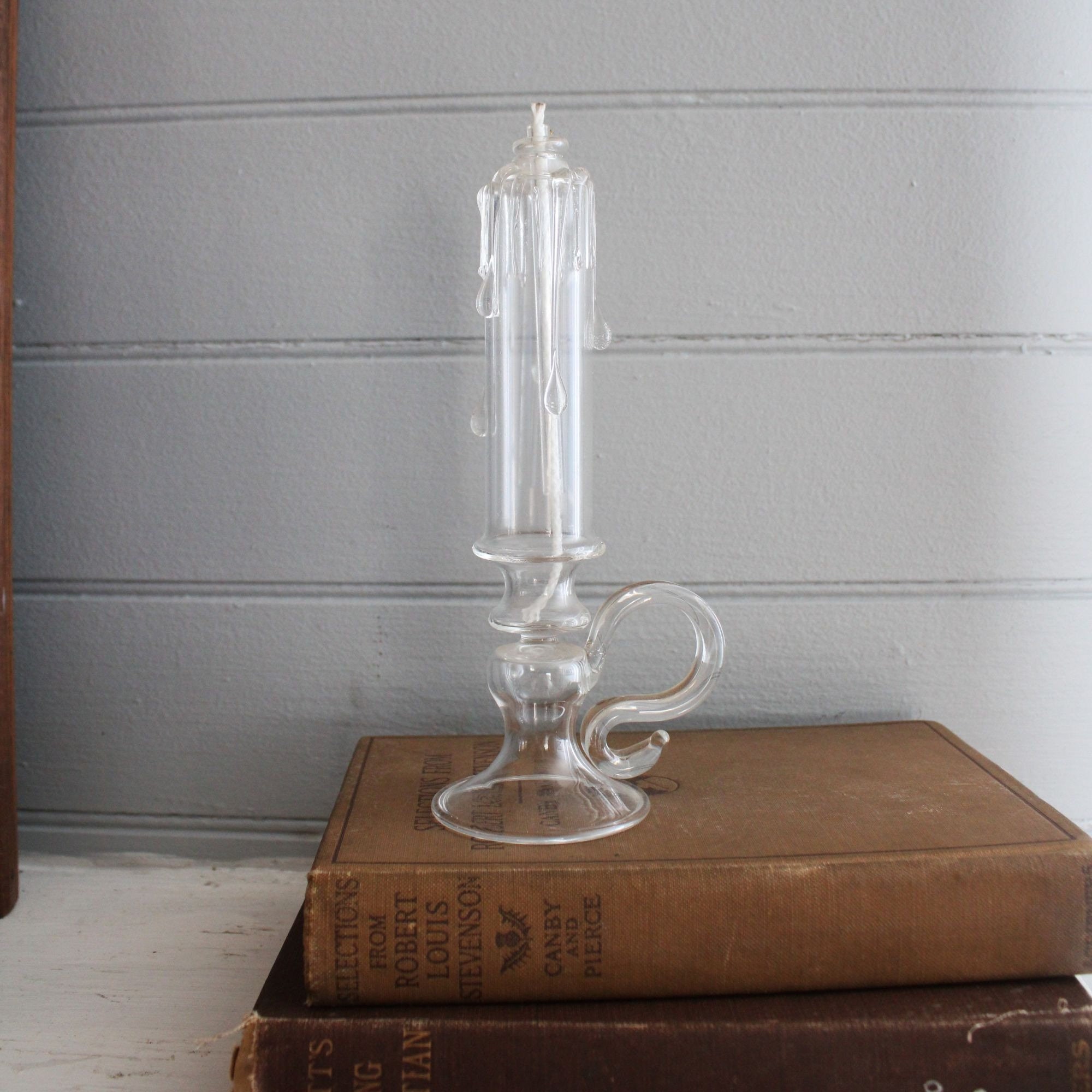 Beautiful Vintage Dripping Glass Oil Lamp, Candle. - Etsy