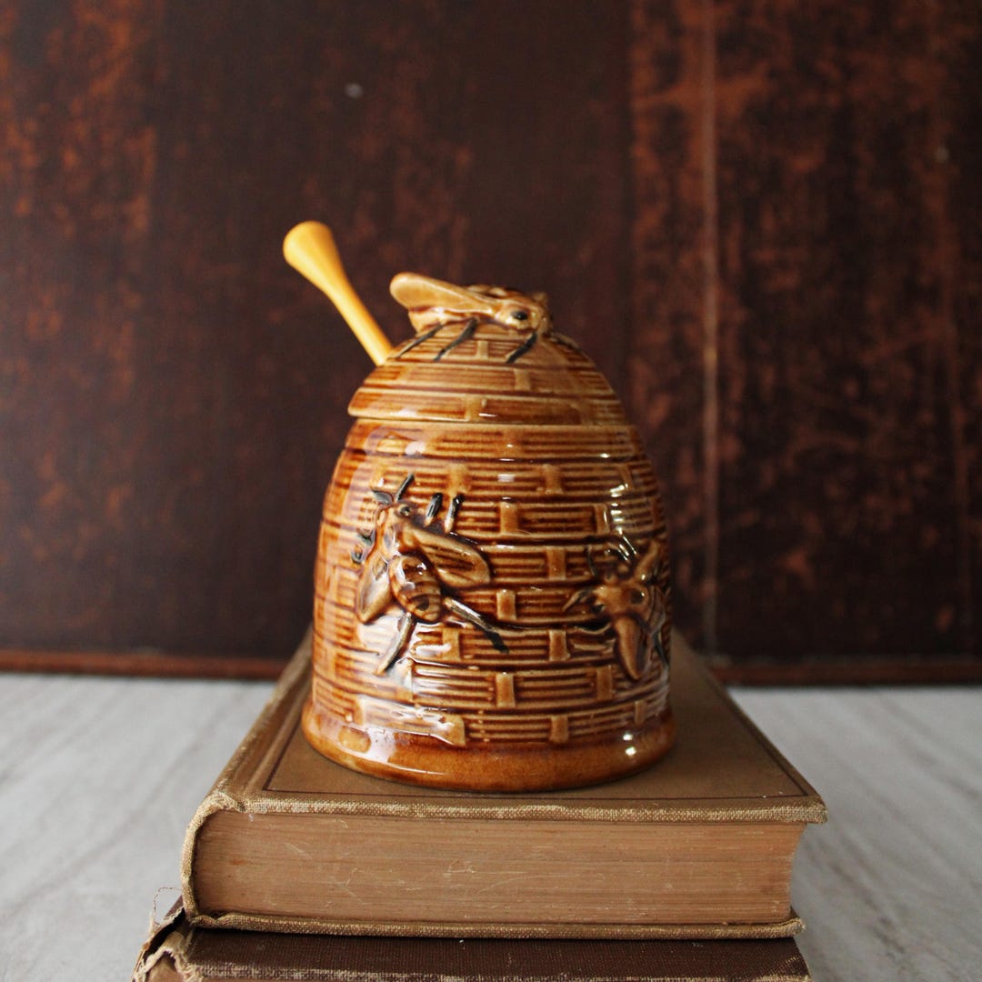 Vintage Bee Hive Honey Pot With Original Spoon, Sugar Dish. - Etsy