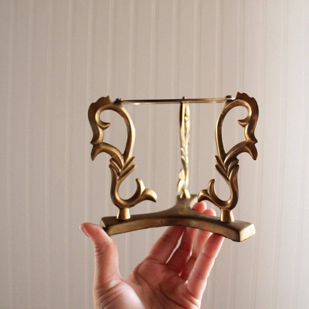 Vintage Brass Orb Stand, Small Bowl Stand, Filigree Plant Stand. - Etsy