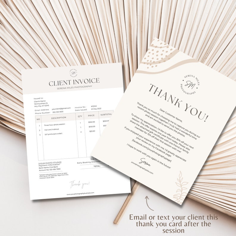 Contract Templateinvoice Templatethank You Card - Etsy