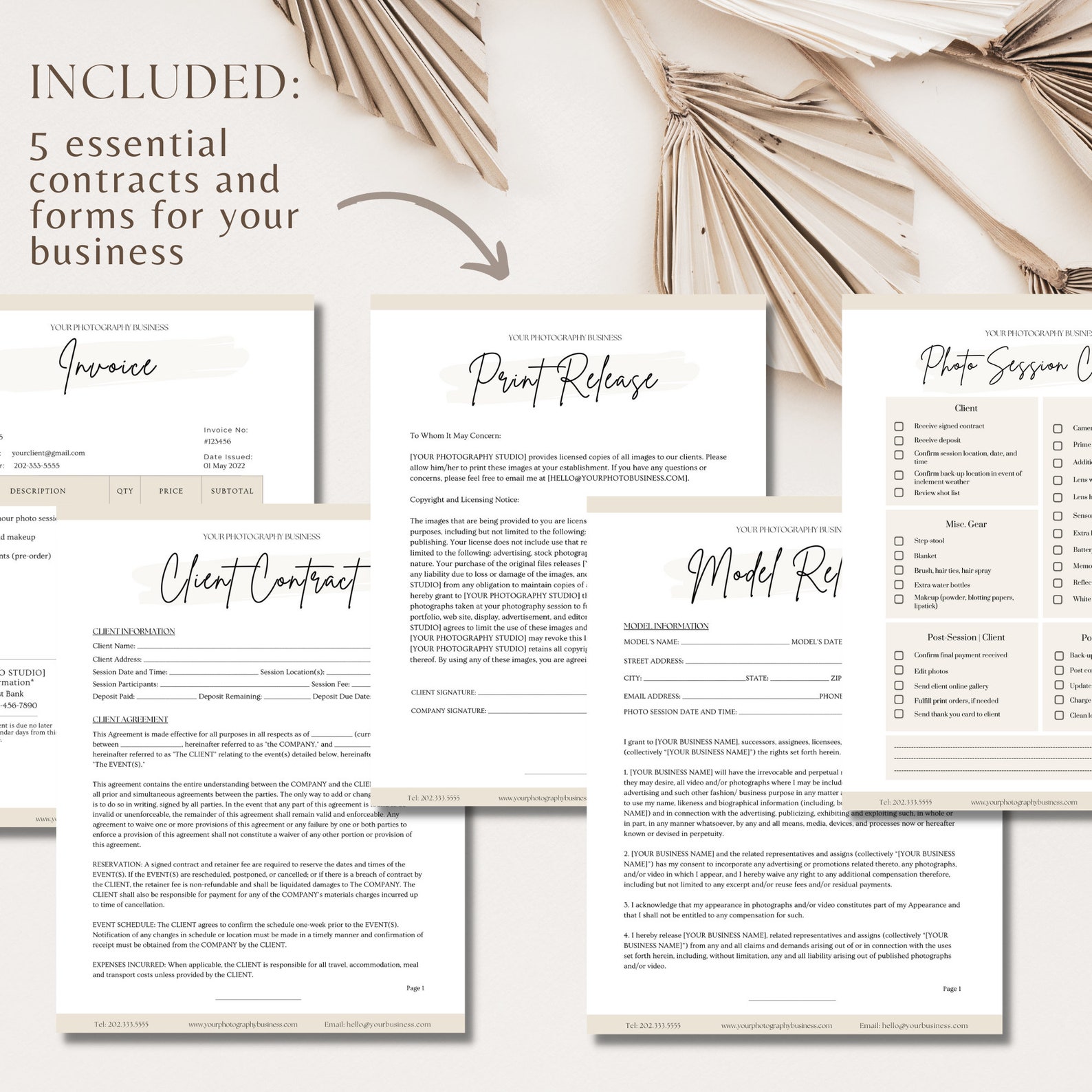 Photography Business Forms Templates - Bolivaralumni.com