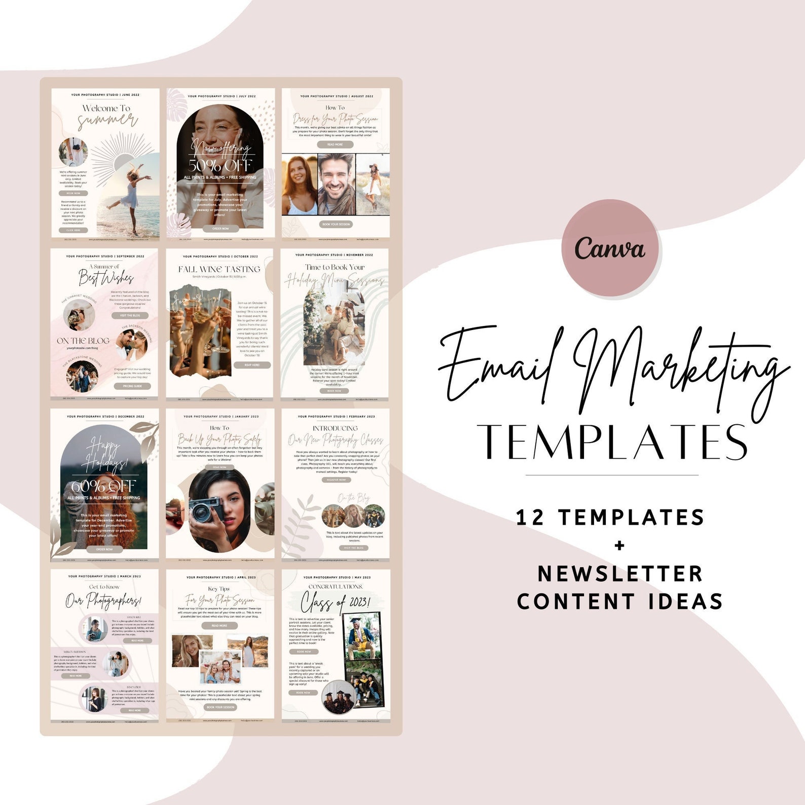 Email Marketing Canva Template Bundlenewsletter - Etsy