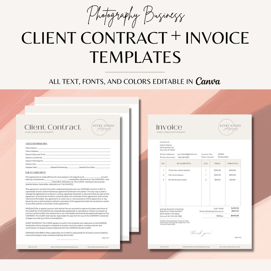 Contract Template,invoice Template,form Template,canva Template,client ...