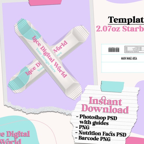 Starburst Template Party Favor Templates Photoshop - Etsy