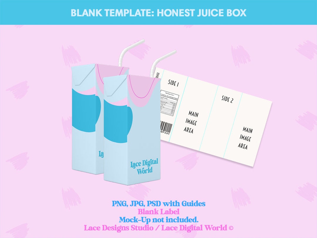Juice Box Template, Honest Template, Honest Juice Box Template, PSD ...