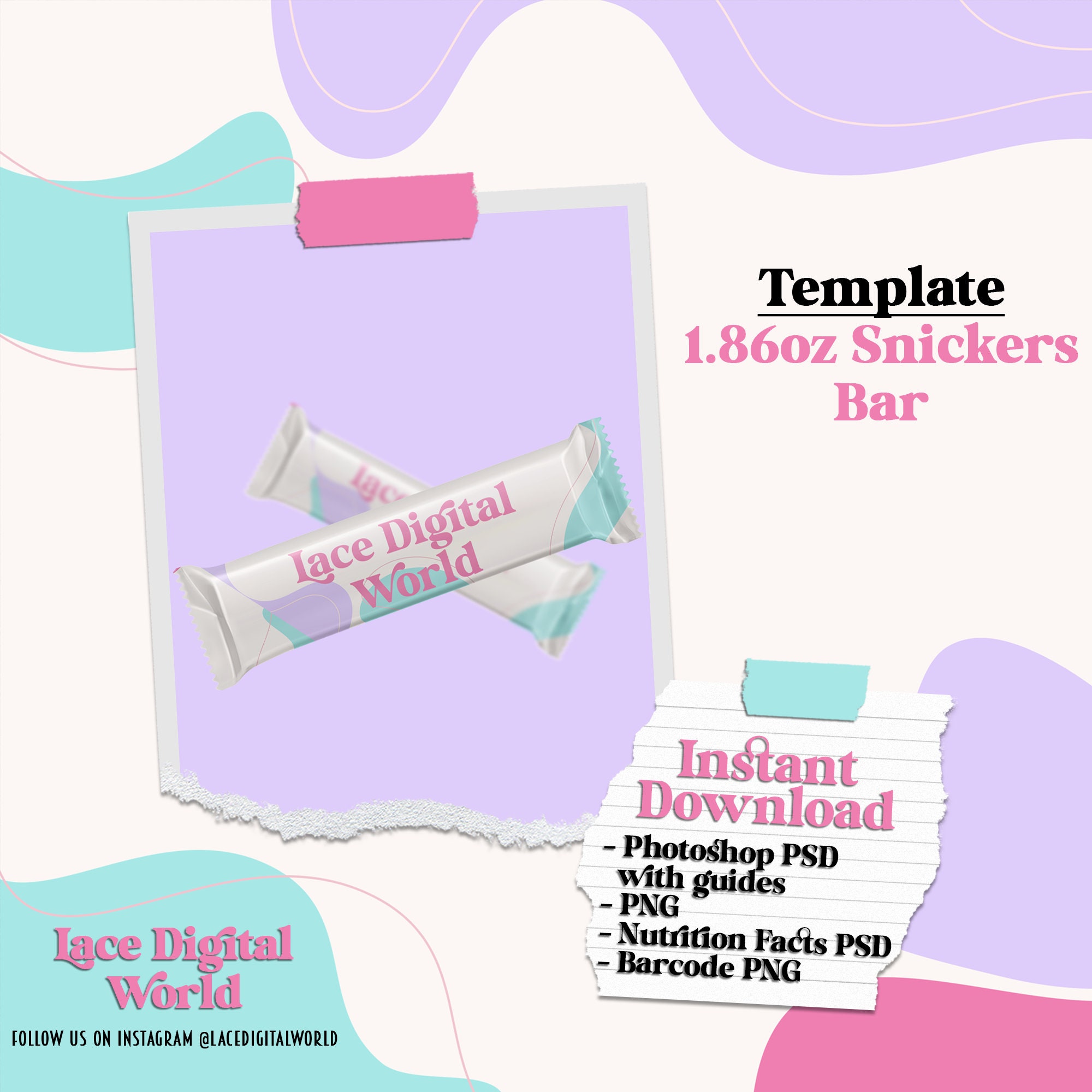 Snickers Bar Template Chocolate Bar Template Snickers - Etsy