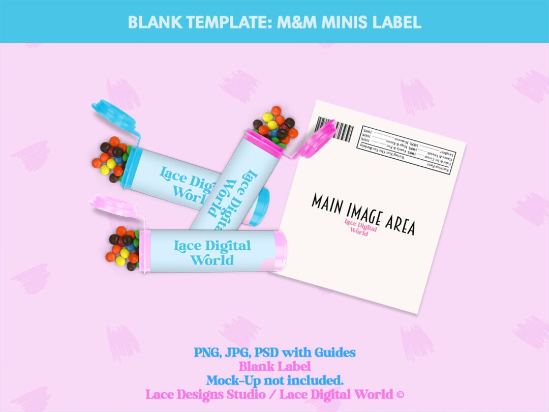 M&M Mini Template, Mini Tube Template, Party Favor Templates, Photoshop ...