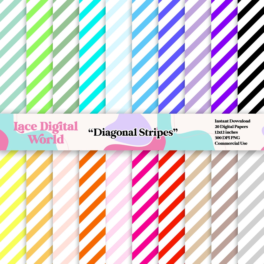 Stripes, Paper, Striped Digital Papers, Primary Colors, Striped Papers ...