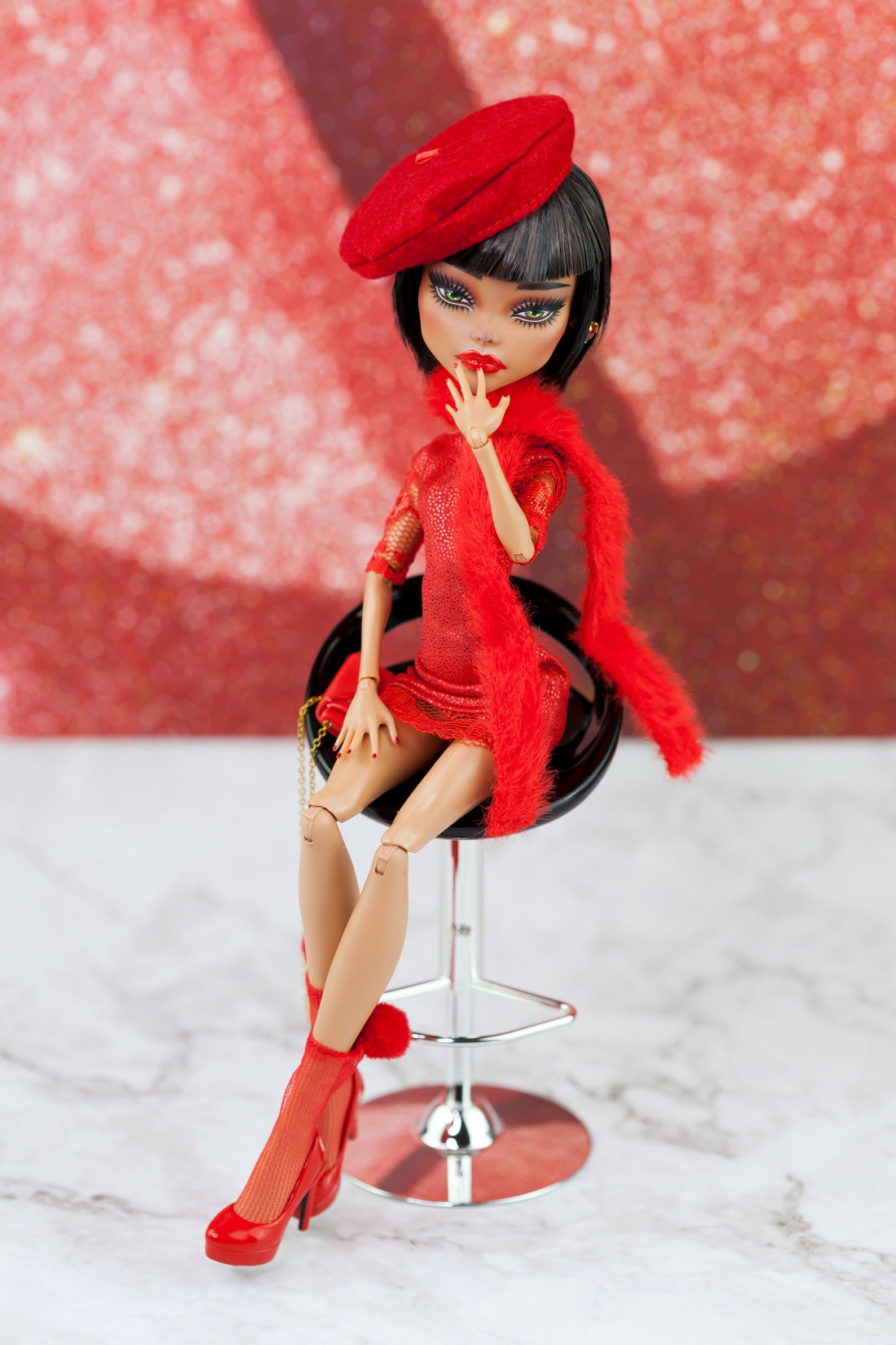 Monster High Cleo De Nile G1 Monochromatic Red Outfit OOAK Custom ...