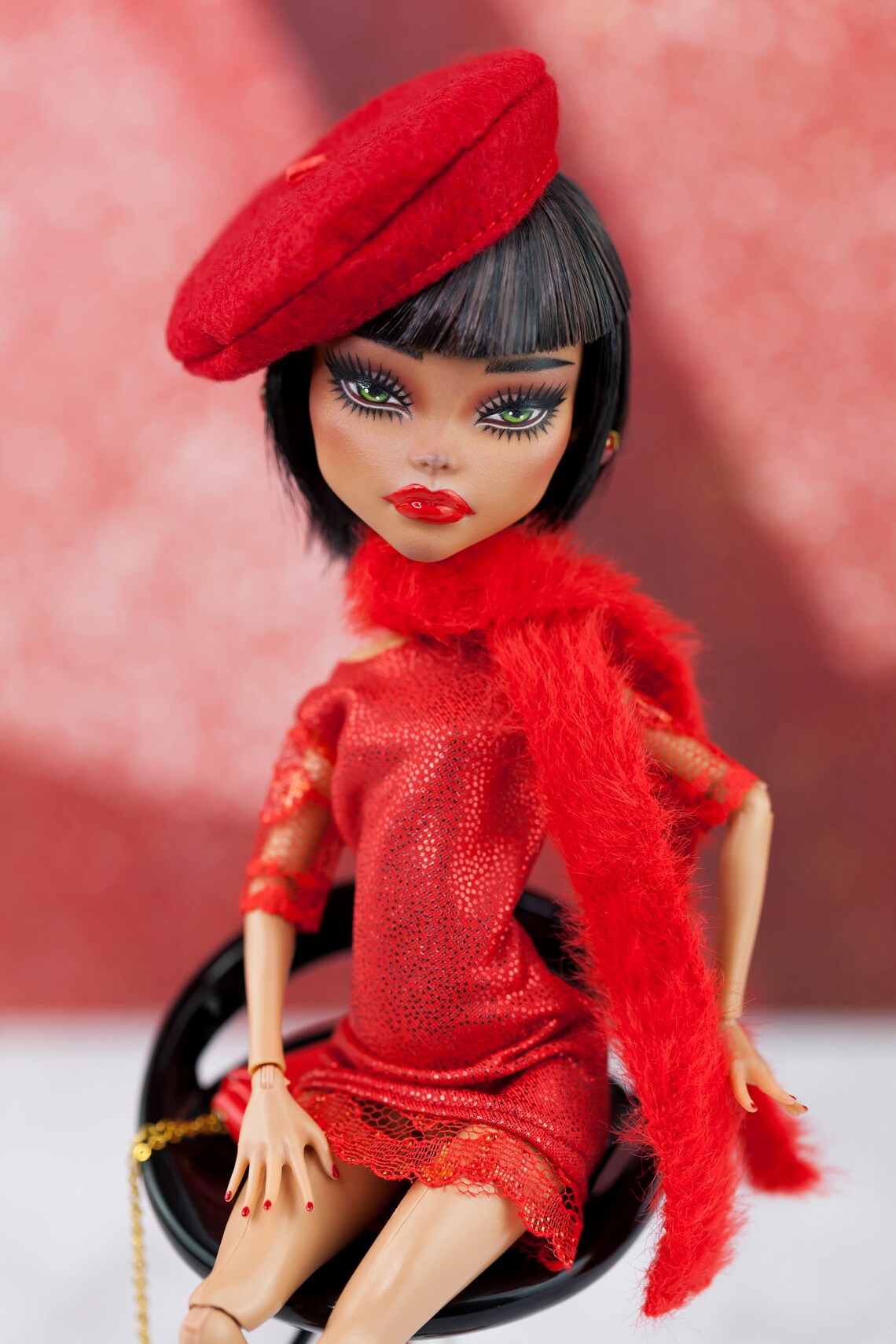 Monster High Cleo De Nile G1 Monochromatic Red Outfit OOAK Custom ...