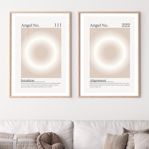 Angel Numbers Digital Print Neutral Colors Minimalist Style - Etsy