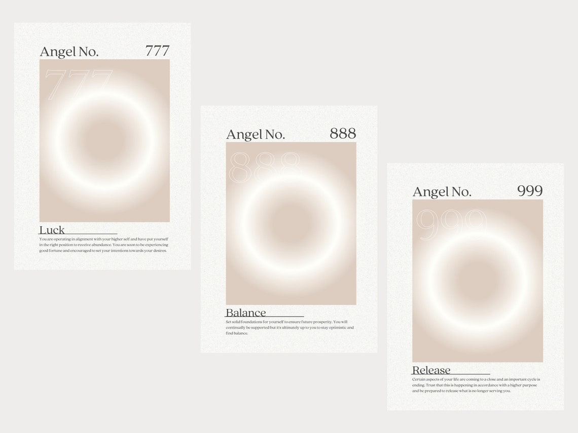 Angel Numbers Digital Print Neutral Colors Minimalist Style - Etsy
