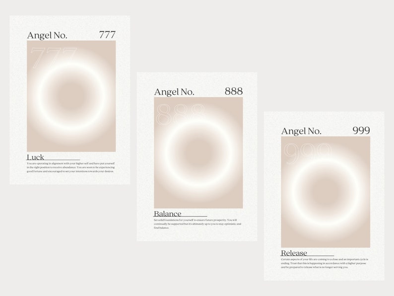 Angel Numbers Digital Print Neutral Colors Minimalist Style - Etsy