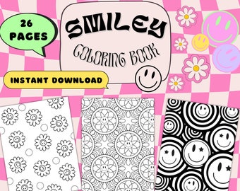 Preppy Coloring Page - Etsy UK