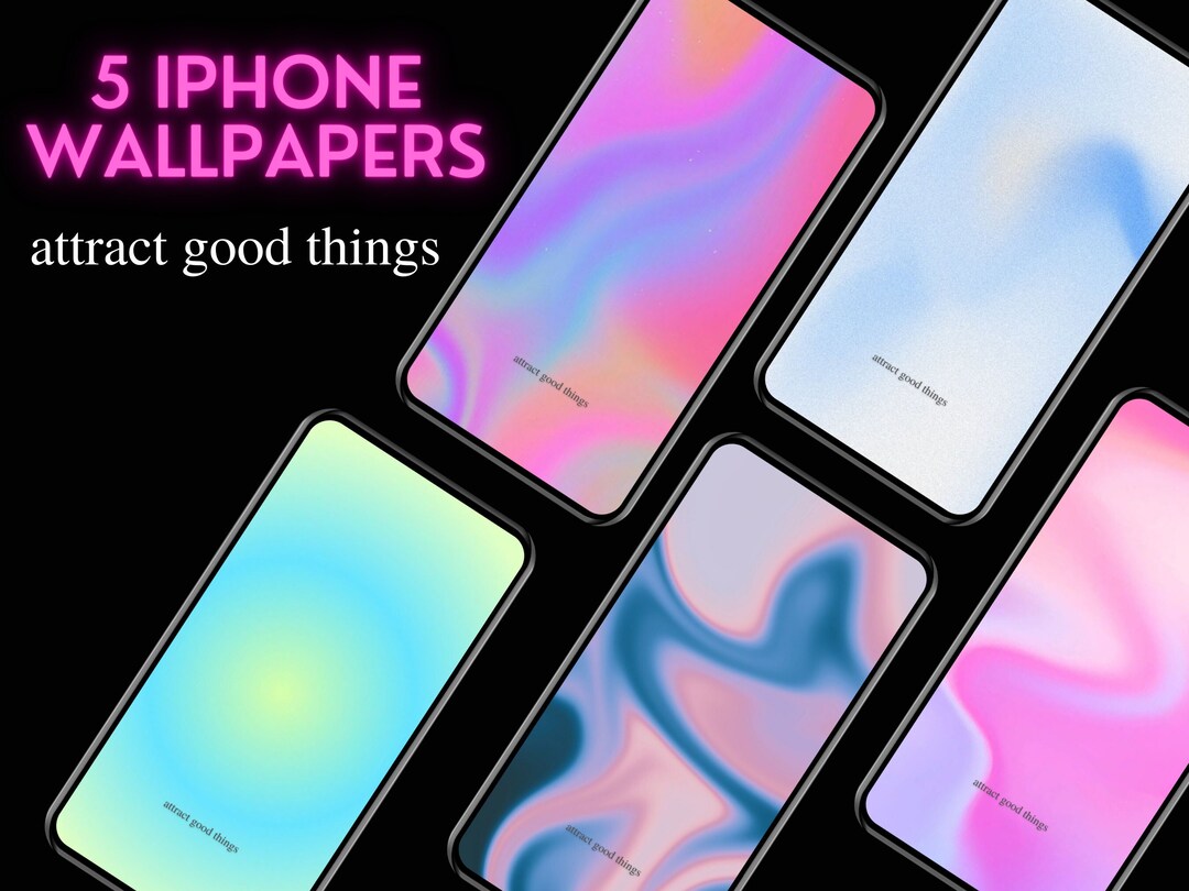 5 iPhone Wallpapers, Attract Good Things Background, Digital Download ...
