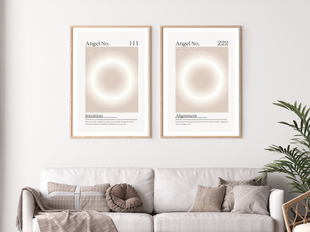 Angel Numbers Digital Print Neutral Colors Minimalist Style - Etsy