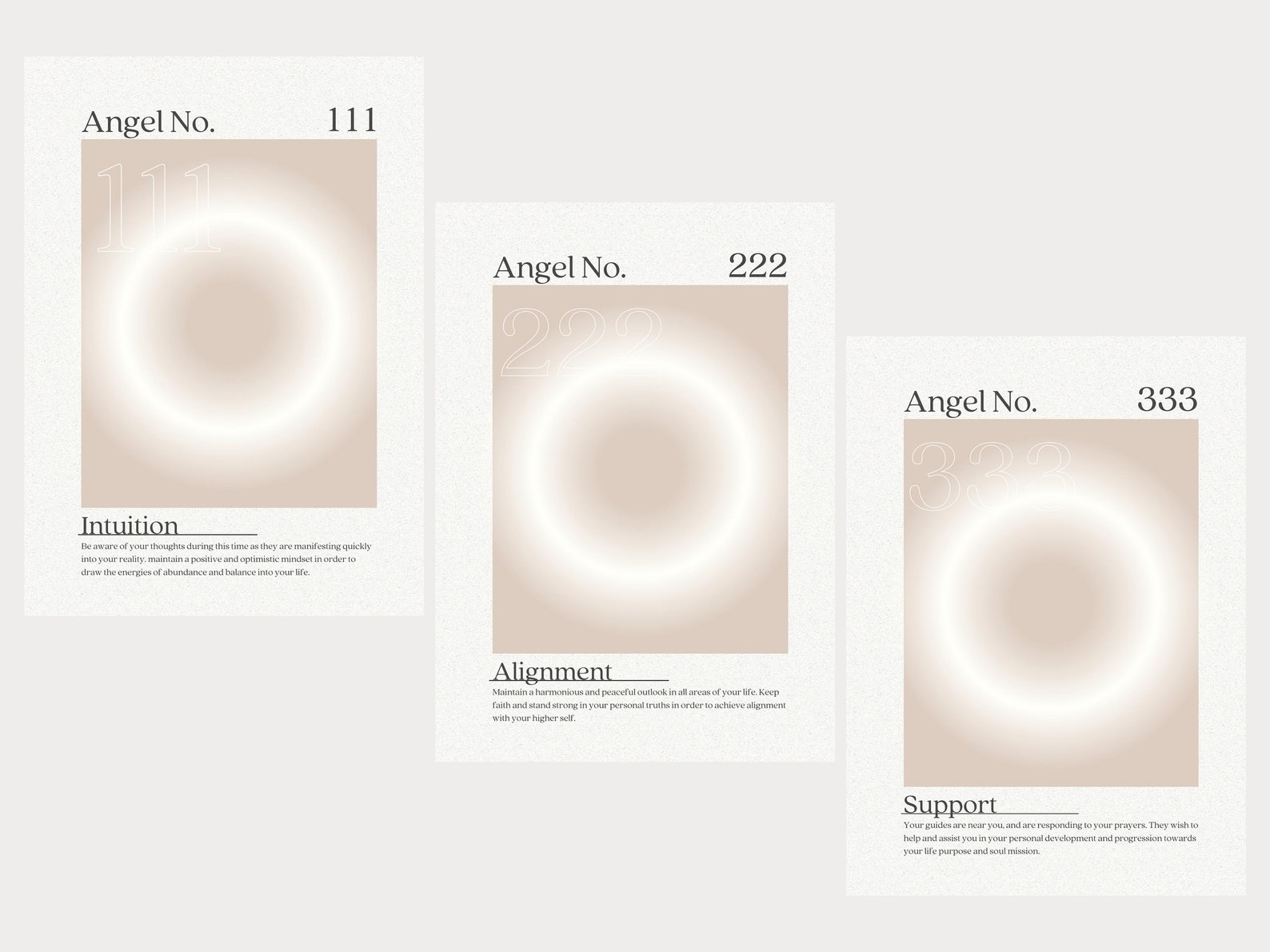 Angel Numbers Digital Print Neutral Colors Minimalist Style - Etsy