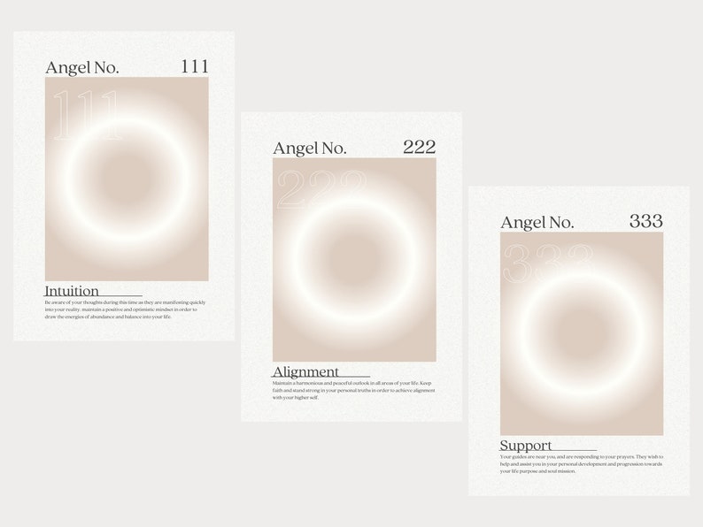 Angel Numbers Digital Print Neutral Colors Minimalist Style - Etsy