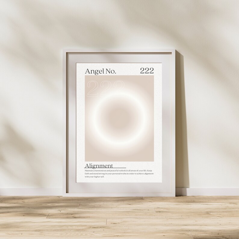 Angel Numbers Digital Print Neutral Colors, Minimalist Style, Mid ...