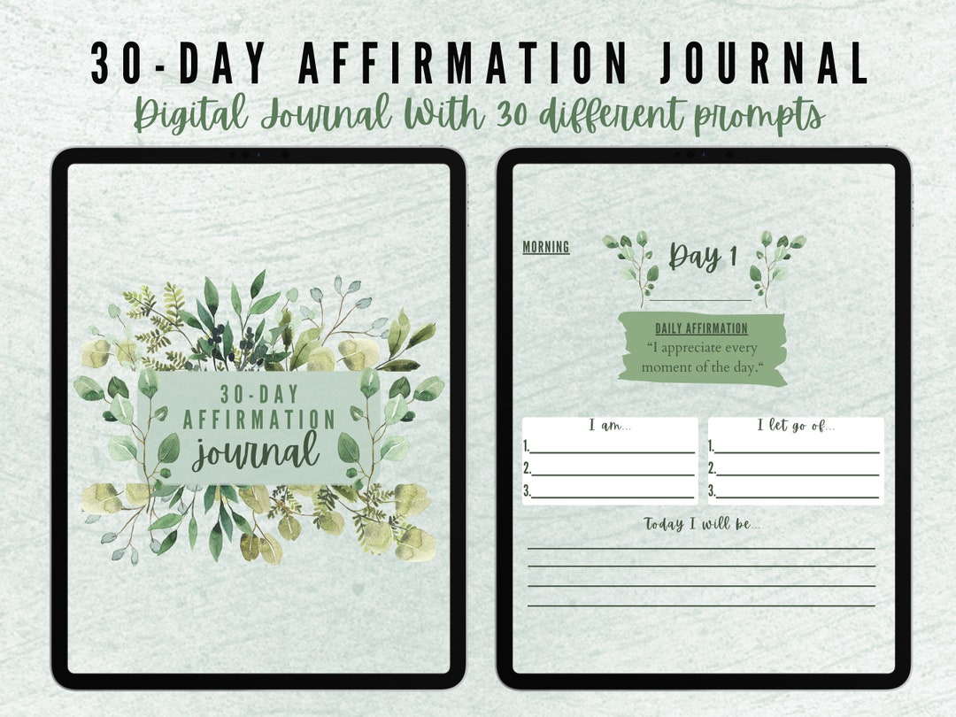 30 Day Affirmation Journal, Digital Journal, Manifestation Self Love ...