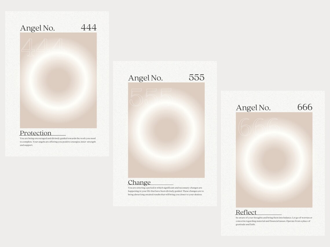 Angel Numbers Digital Print Neutral Colors Minimalist Style - Etsy