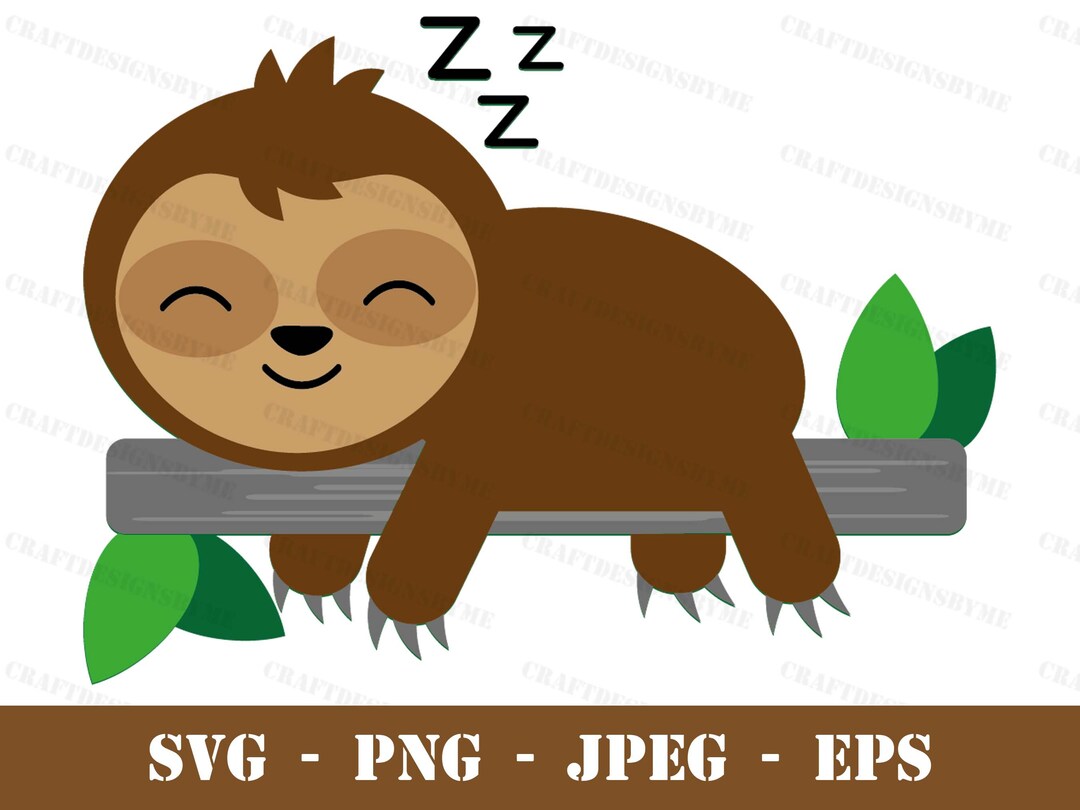Sloth Layered Svg - Png - Jpeg - Instant Download - Cute Sloth ...