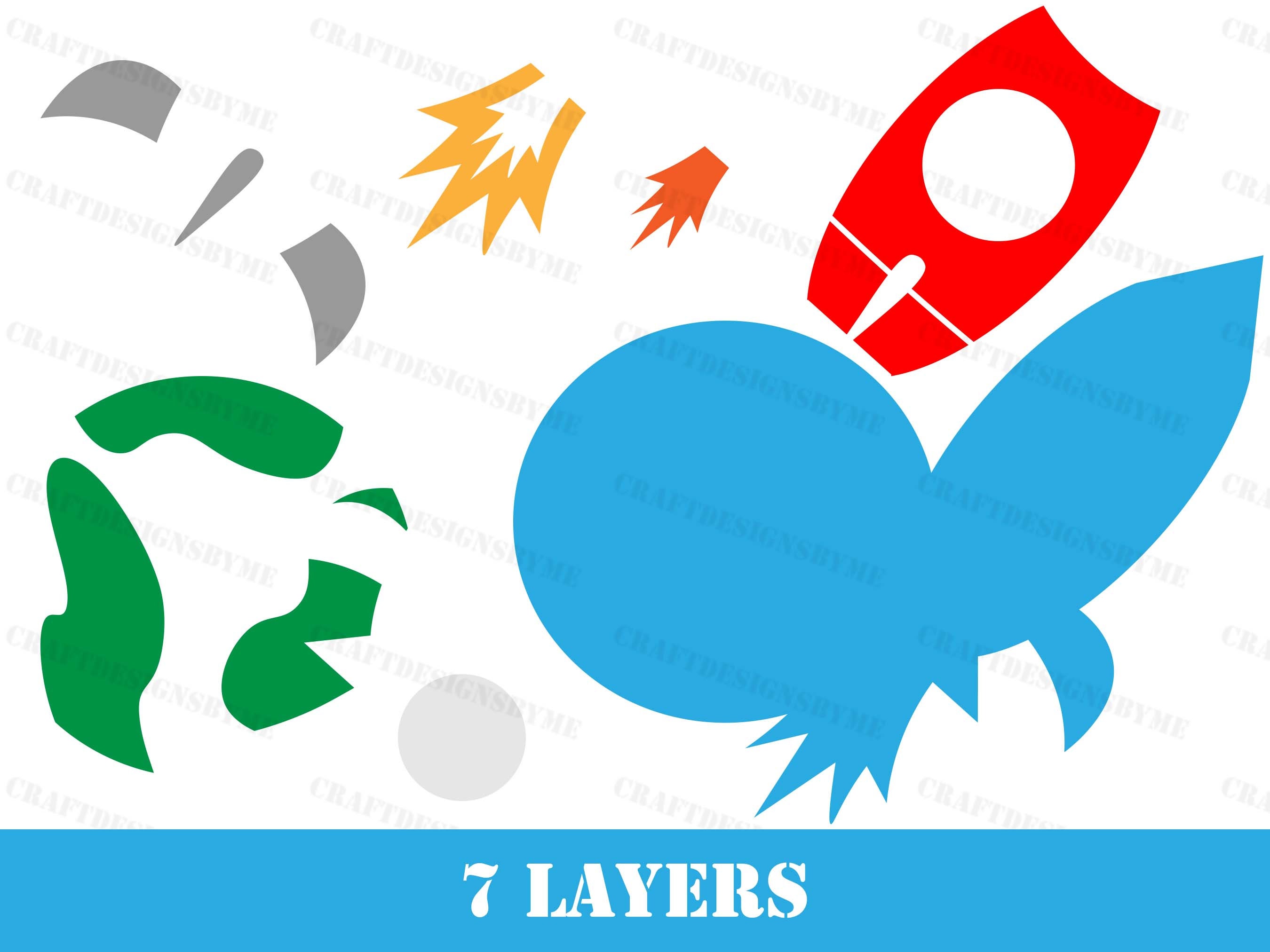 Space Rocket Layered Svg - Png - Jpeg - Instant Download - Planet Earth ...